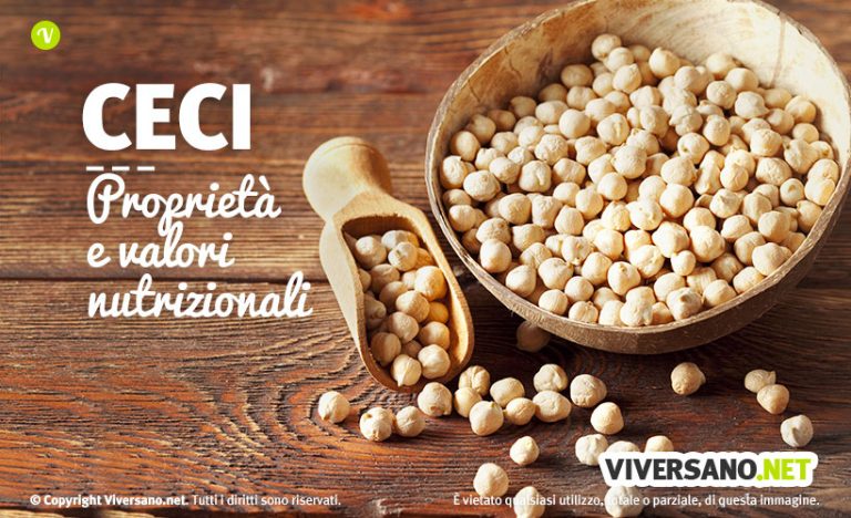Ceci: proprietà, calorie, valori nutrizioniali e alcuni consigli per l'uso