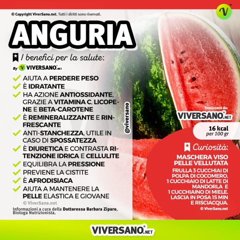 Anguria: proprietà, calorie, benefici e controindicazioni del cocomero
