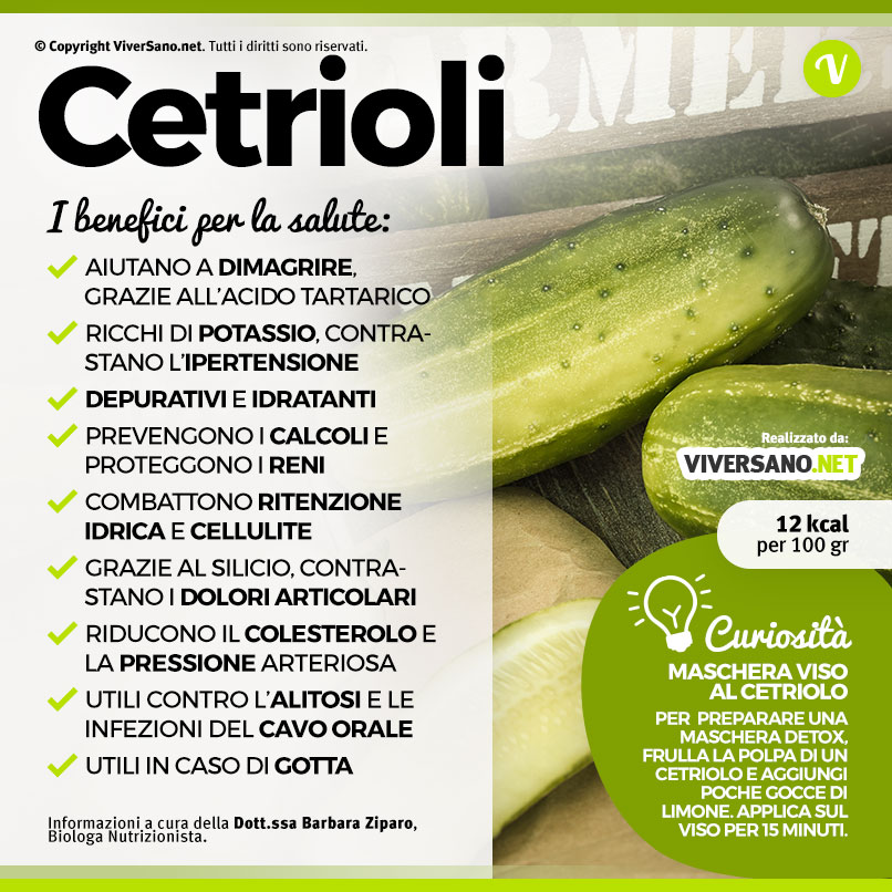 Cetriolo: proprietà, benefici e controindicazioni dei cetrioli
